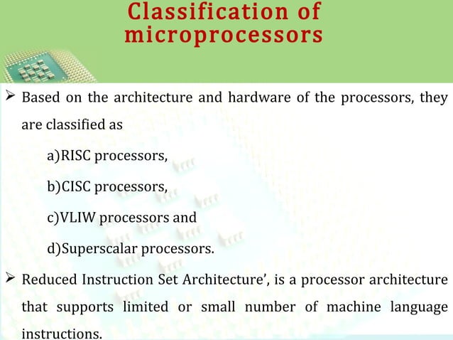 Origin of Microprocessor and Classification of Microprocessor