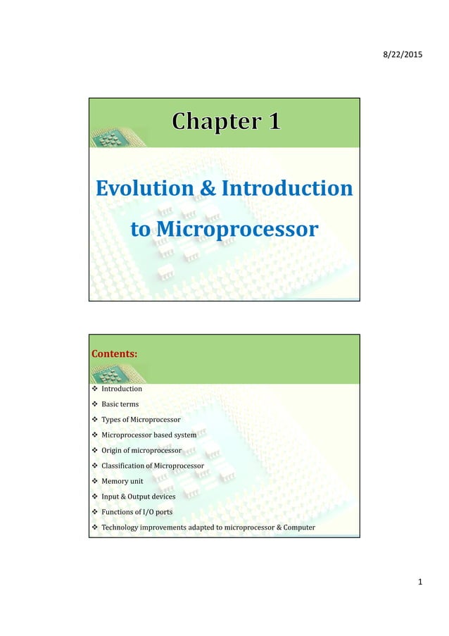 Microprocessors evolution introduction to microprocessor | PDF
