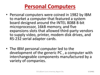 ECESLU Microprocessors lecture | PPTX | Computing | Technology & Computing