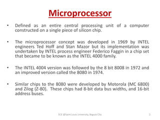 ECESLU Microprocessors lecture | PPTX | Computing | Technology & Computing
