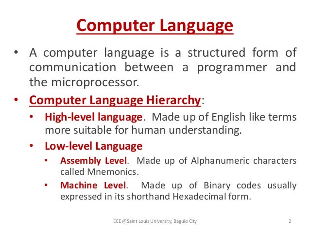 ECESLU Microprocessors lecture 2
