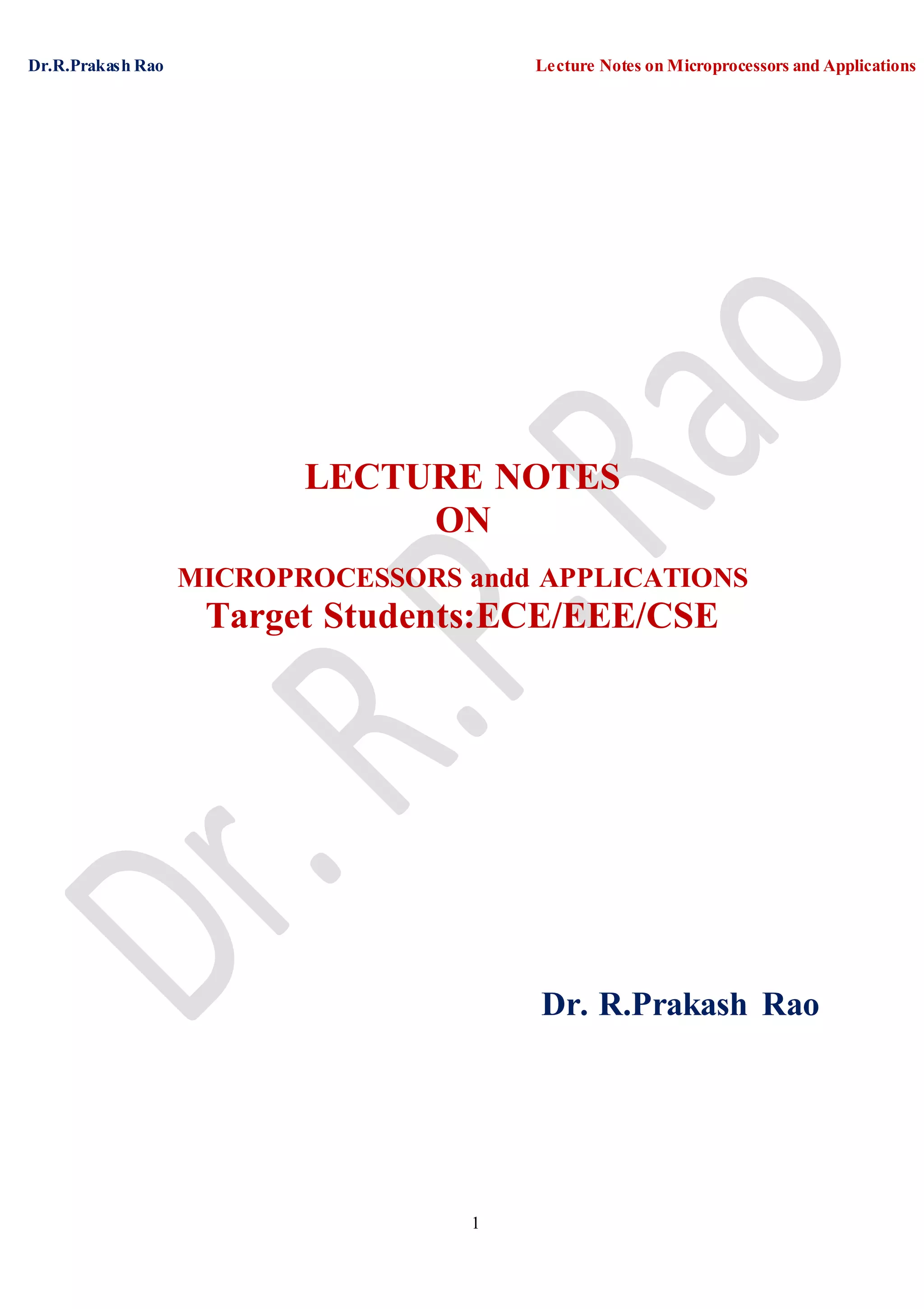 Microprocessors and Applications | DOCX