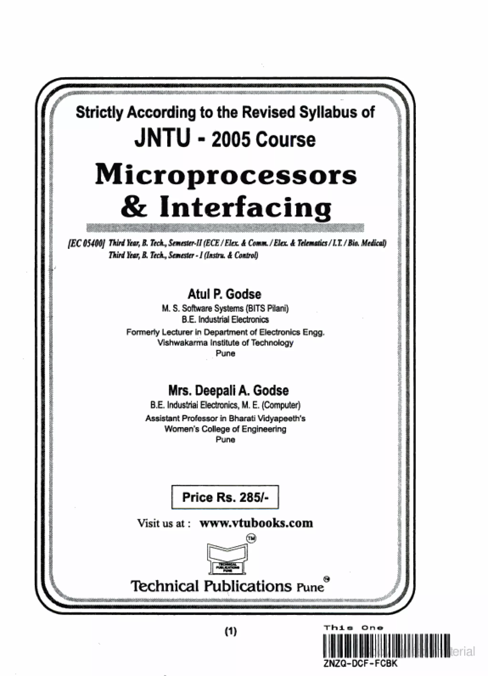 Microprocessors and interfacing d.a.godse a.p.godse | PDF