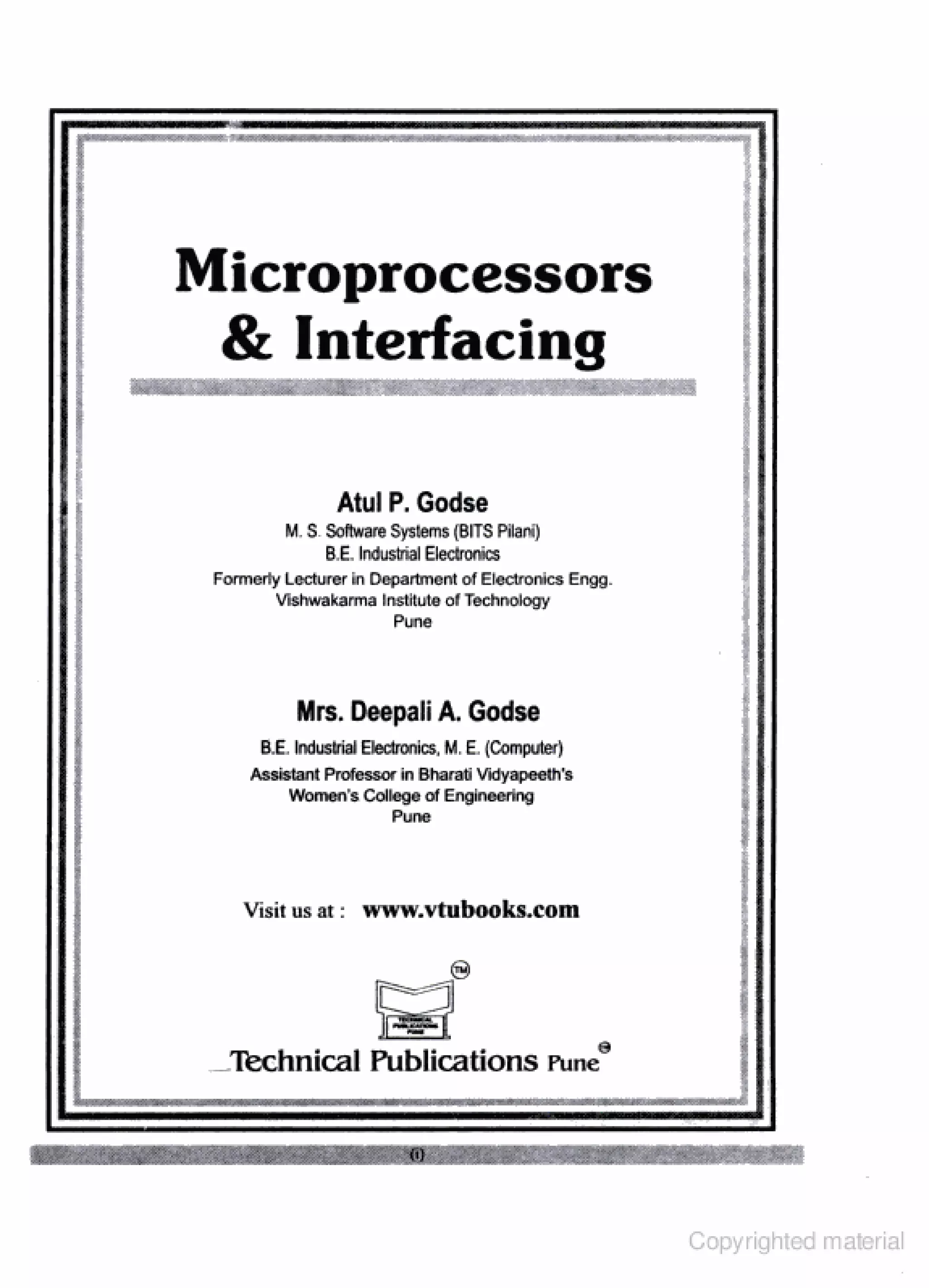 Microprocessors and interfacing d.a.godse a.p.godse | PDF
