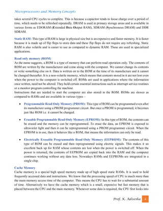 Microprocessors and memory concepts | PDF
