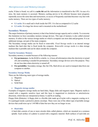 Microprocessors and memory concepts | PDF