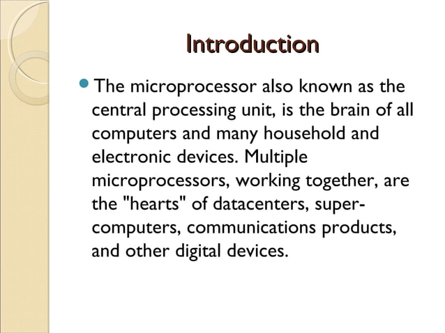 Microprocessors and microcontrollers | PPT | Operating Systems | Computer Software and Applications