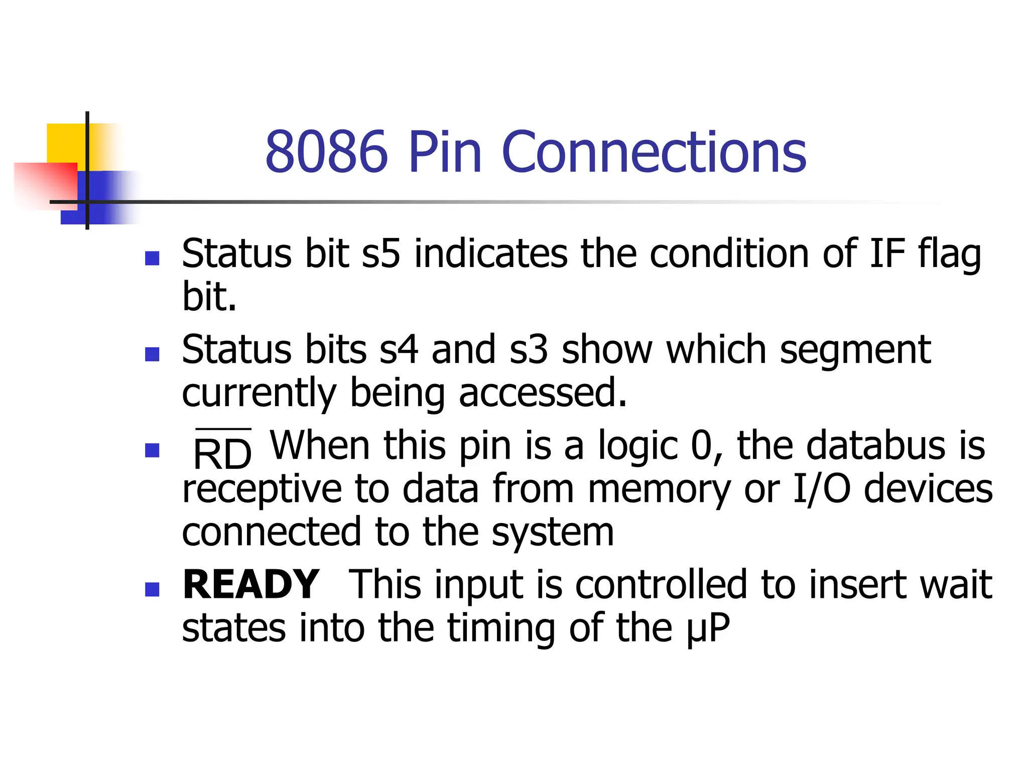 Microprocessors and Microcontrollers 8086 Pin Connections | PPT