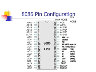Microprocessors and Microcontrollers 8086 Pin Connections | PDF