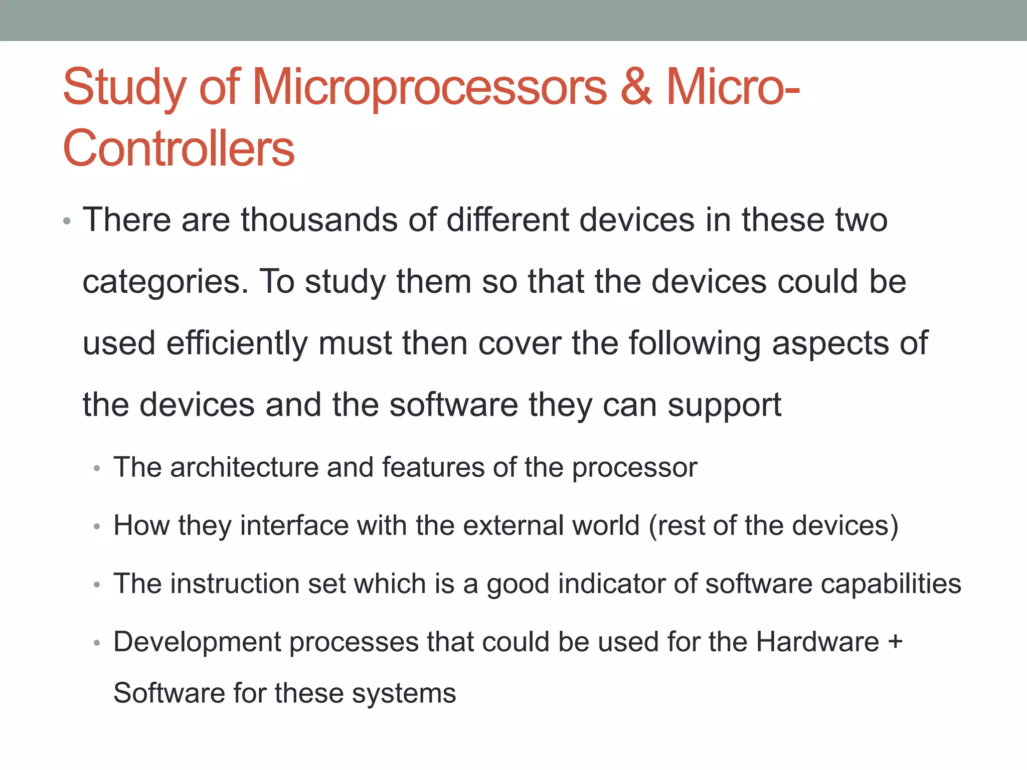 Microprocessors & microcontrollers- The design Context | PPTX