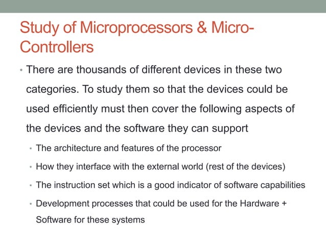 Microprocessors & microcontrollers- The design Context | PPTX