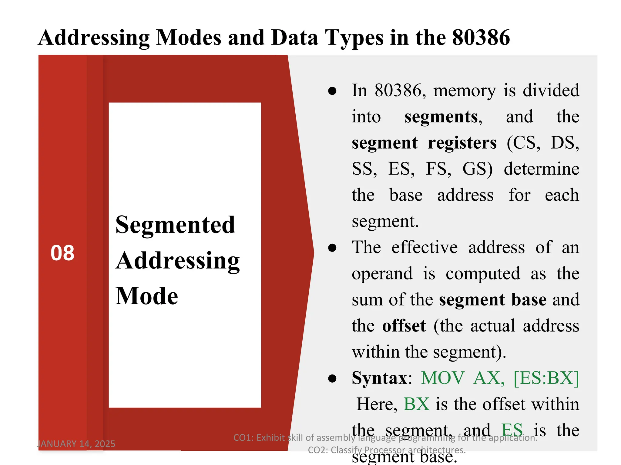 ARCHITECTURE OF 80386 IN DETAIL SPPU COMPUTER ENGINEERING SEM 4 | PDF