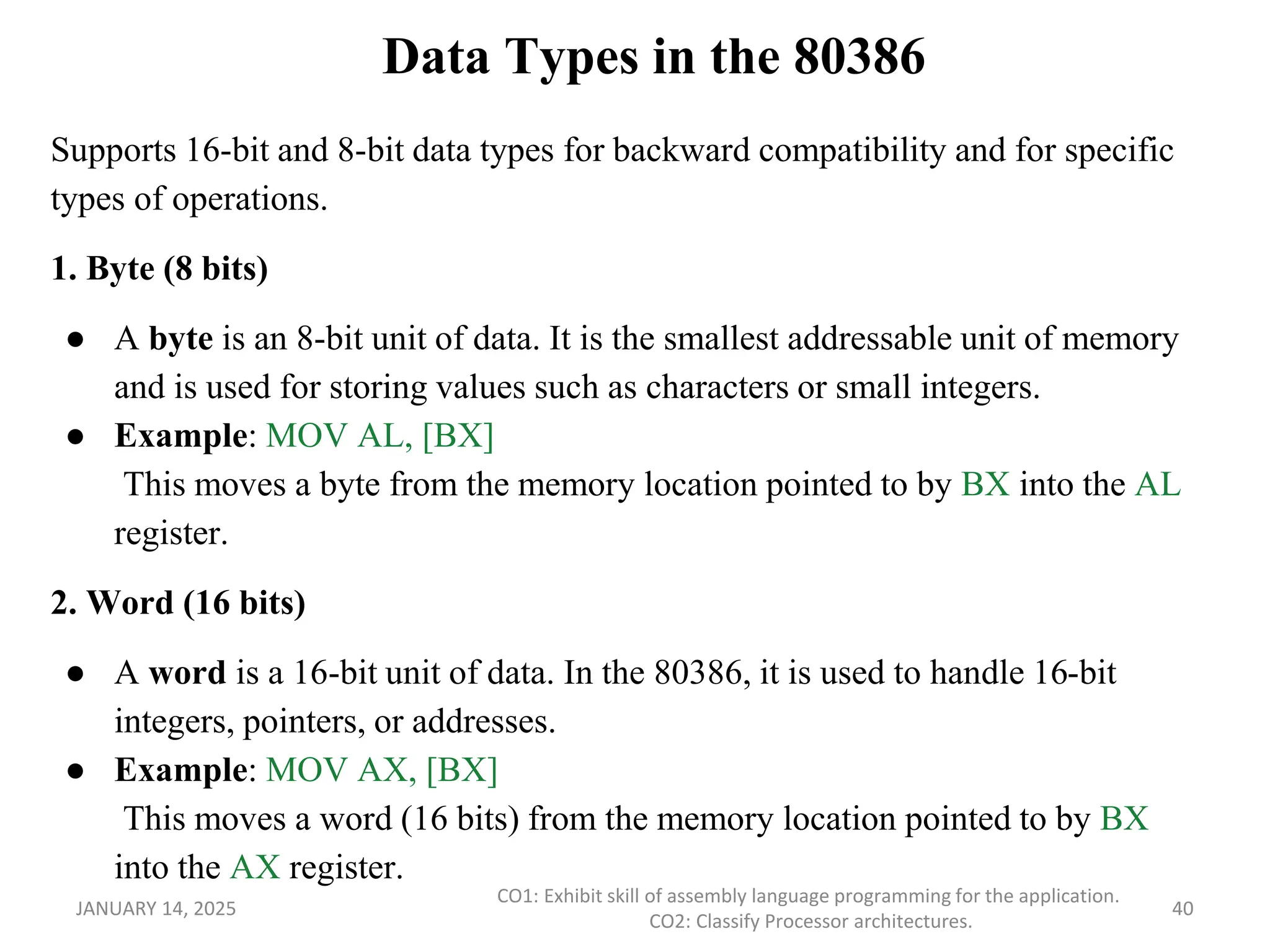 ARCHITECTURE OF 80386 IN DETAIL SPPU COMPUTER ENGINEERING SEM 4 | PDF