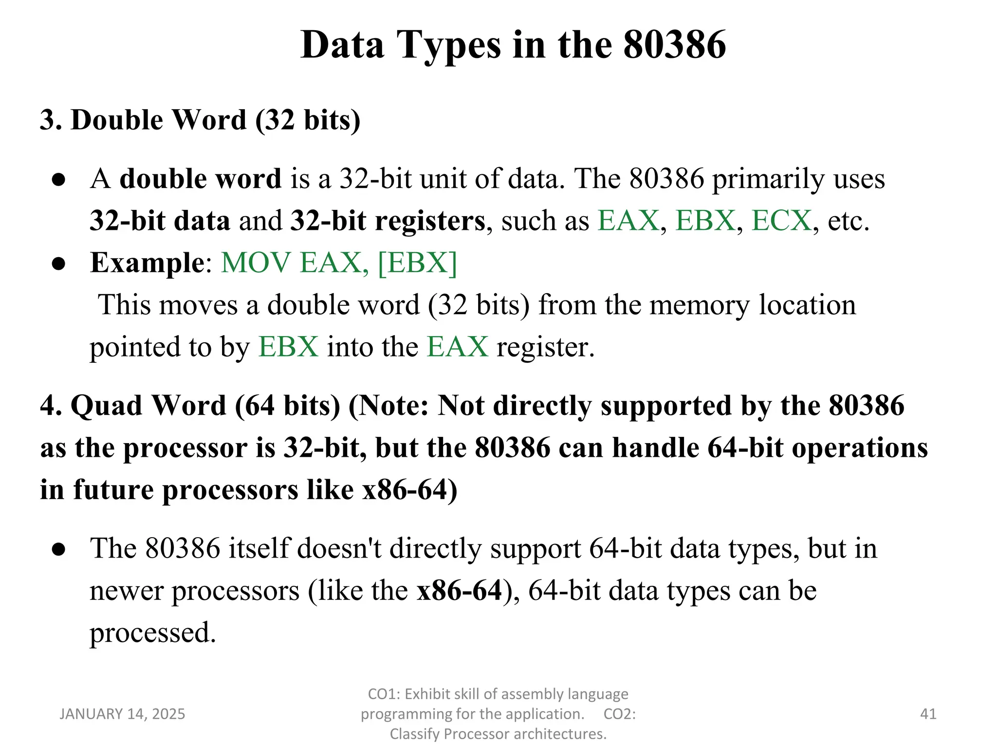 ARCHITECTURE OF 80386 IN DETAIL SPPU COMPUTER ENGINEERING SEM 4 | PPT