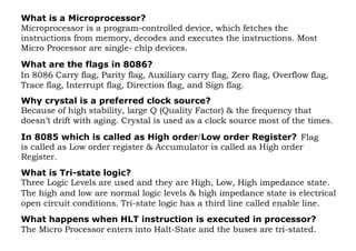 Microprocessor VIVA.pptx | Operating Systems | Computer Software and Applications