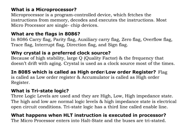 Microprocessor VIVA.pptx | Operating Systems | Computer Software and Applications