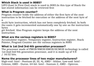 Microprocessor VIVA.pptx | Operating Systems | Computer Software and Applications