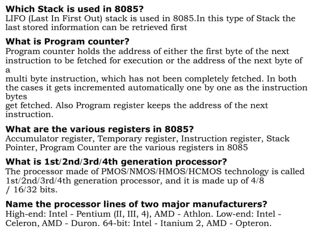 Microprocessor VIVA.pptx | Operating Systems | Computer Software and Applications