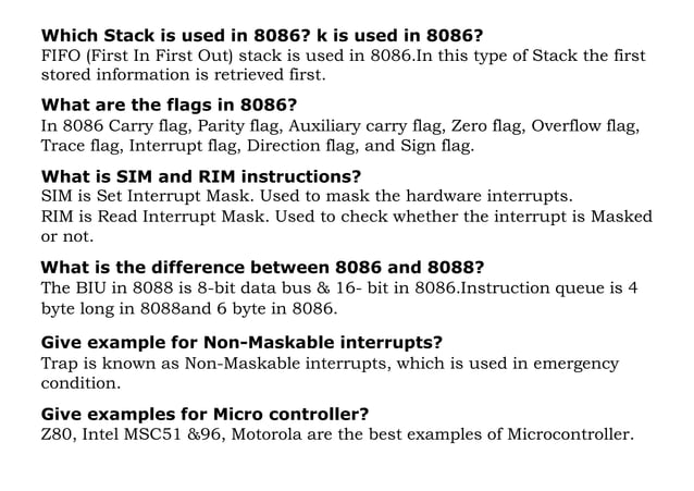 Microprocessor VIVA.pptx | Operating Systems | Computer Software and ...