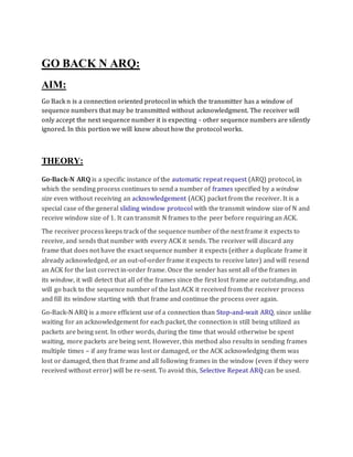 Micro project on ARQ | DOCX