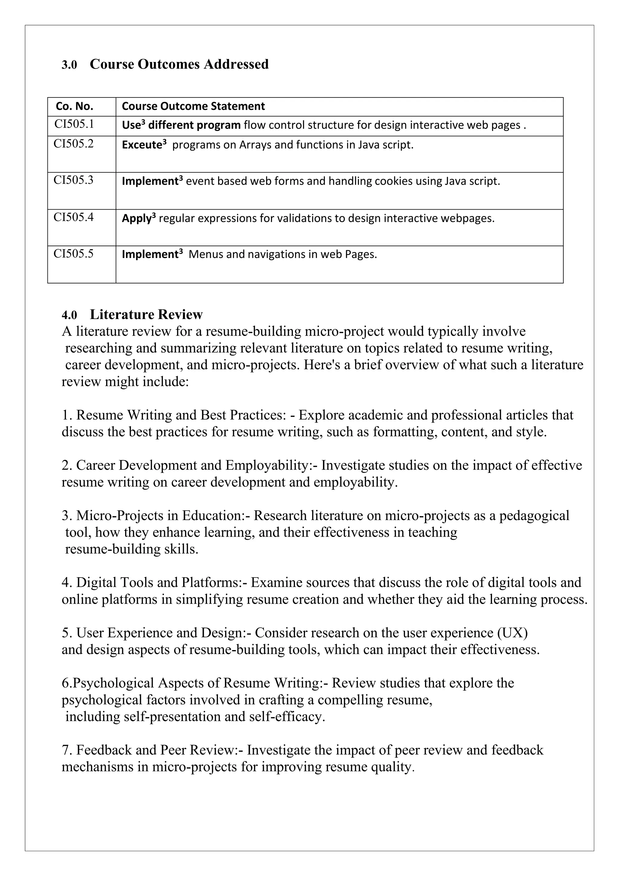 Microprojectcss Resumepdf Client Side Scripting Pdf Free Download