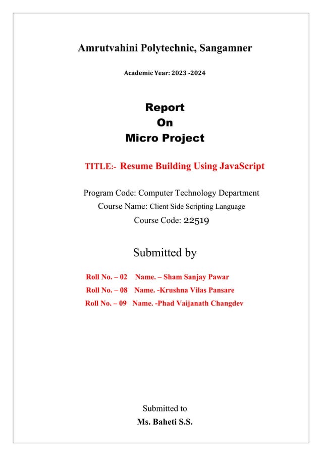MICROPROJECT_CSS resume.pdf client side scripting | PDF