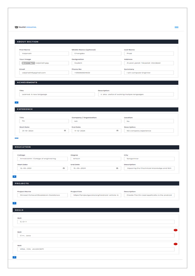 Microprojectcss Resumepdf Client Side Scripting Pdf