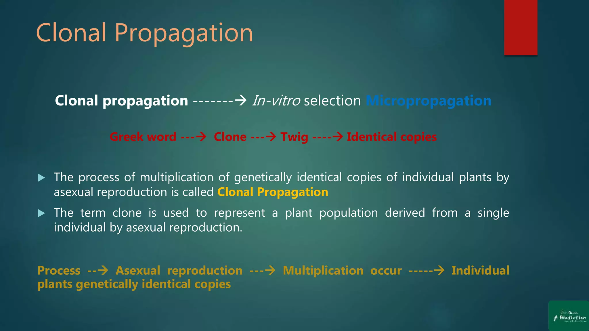 Clonal Propagation: Introduction, Techniques, Factors, Applications and ...