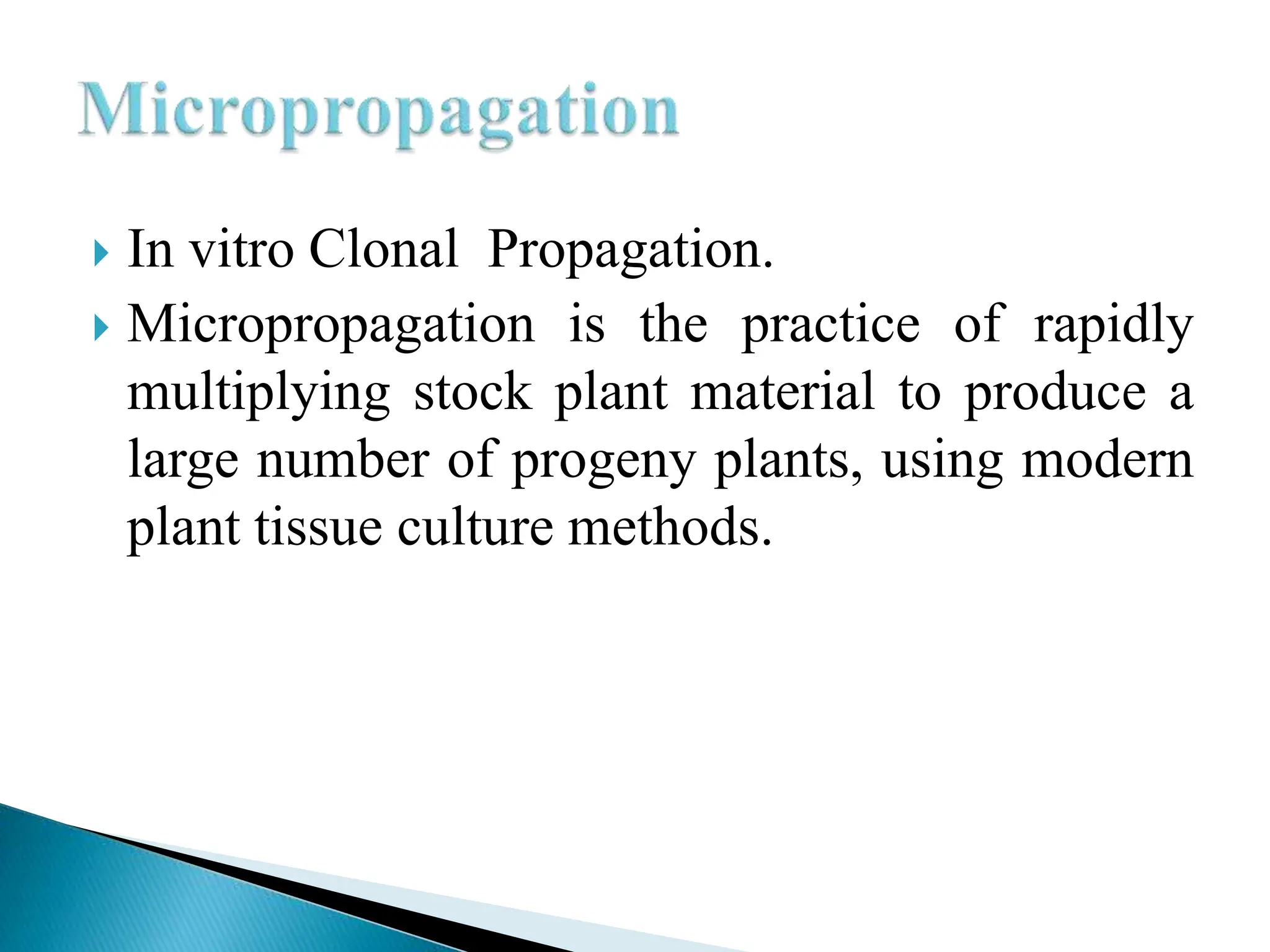 micropropagation- a very useful technology in plant tissue culture. | PPT