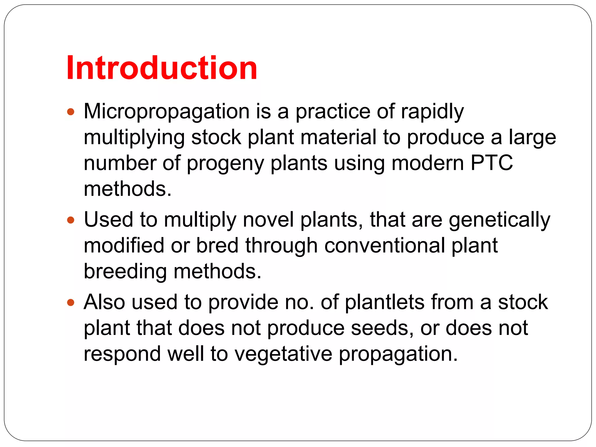 Micropropagation technique | PPTX