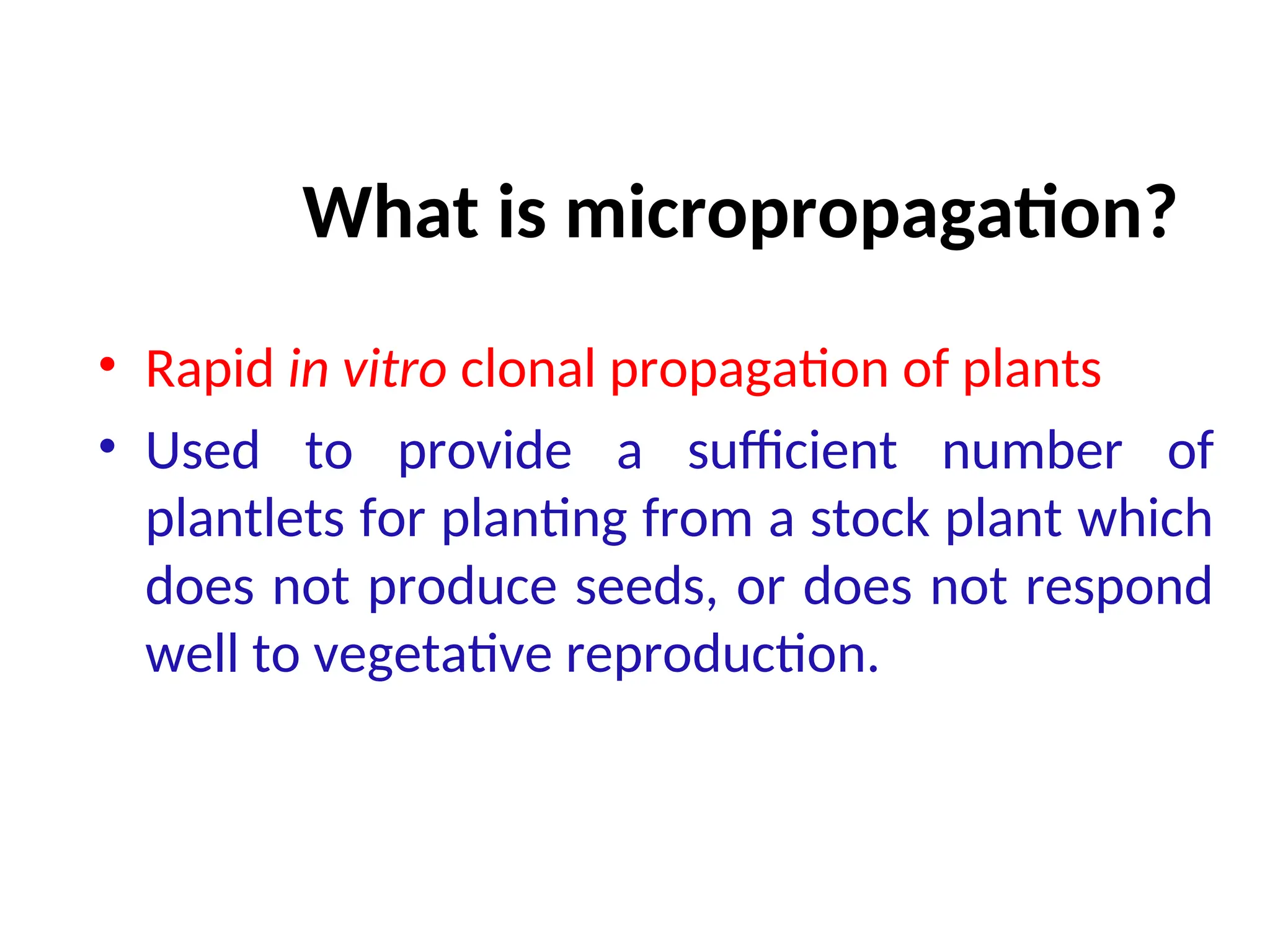 Micropropagation of banana and ornamental plants syn seed ncstcp ...
