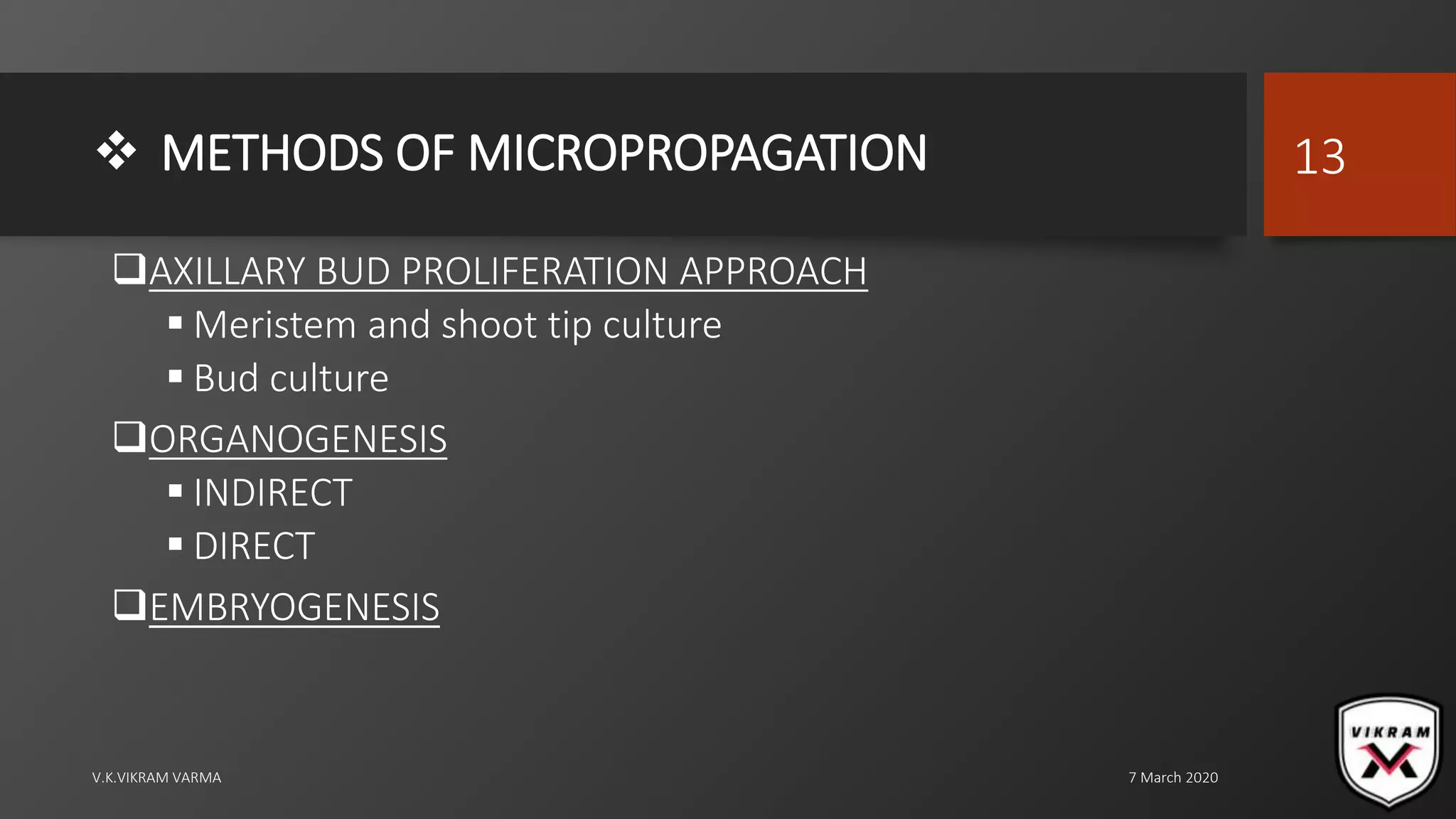 MICROPROPAGATION OF MEDICINAL & AROMATIC PLANTS / CLONAL PROPAGATION | PPTX