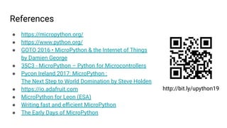 Micropython for the iot | PDF
