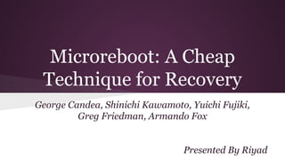 Microreboot | PDF