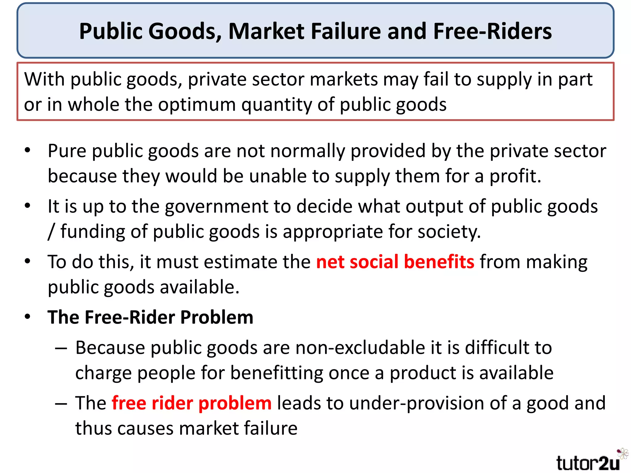 Tutor2u - Market Failure – Public Goods | PPTX