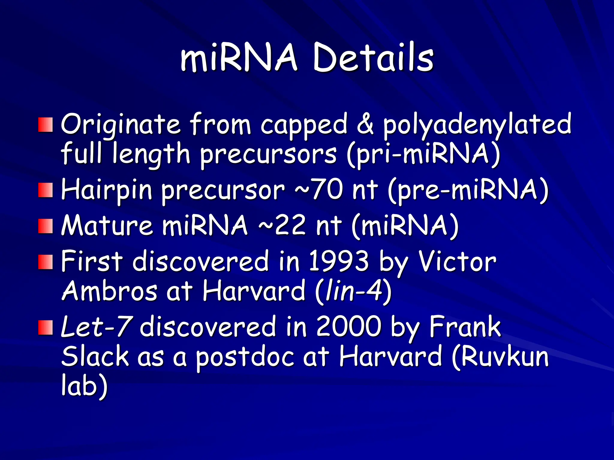 MicroRNA Small noncoding RNA features .ppt