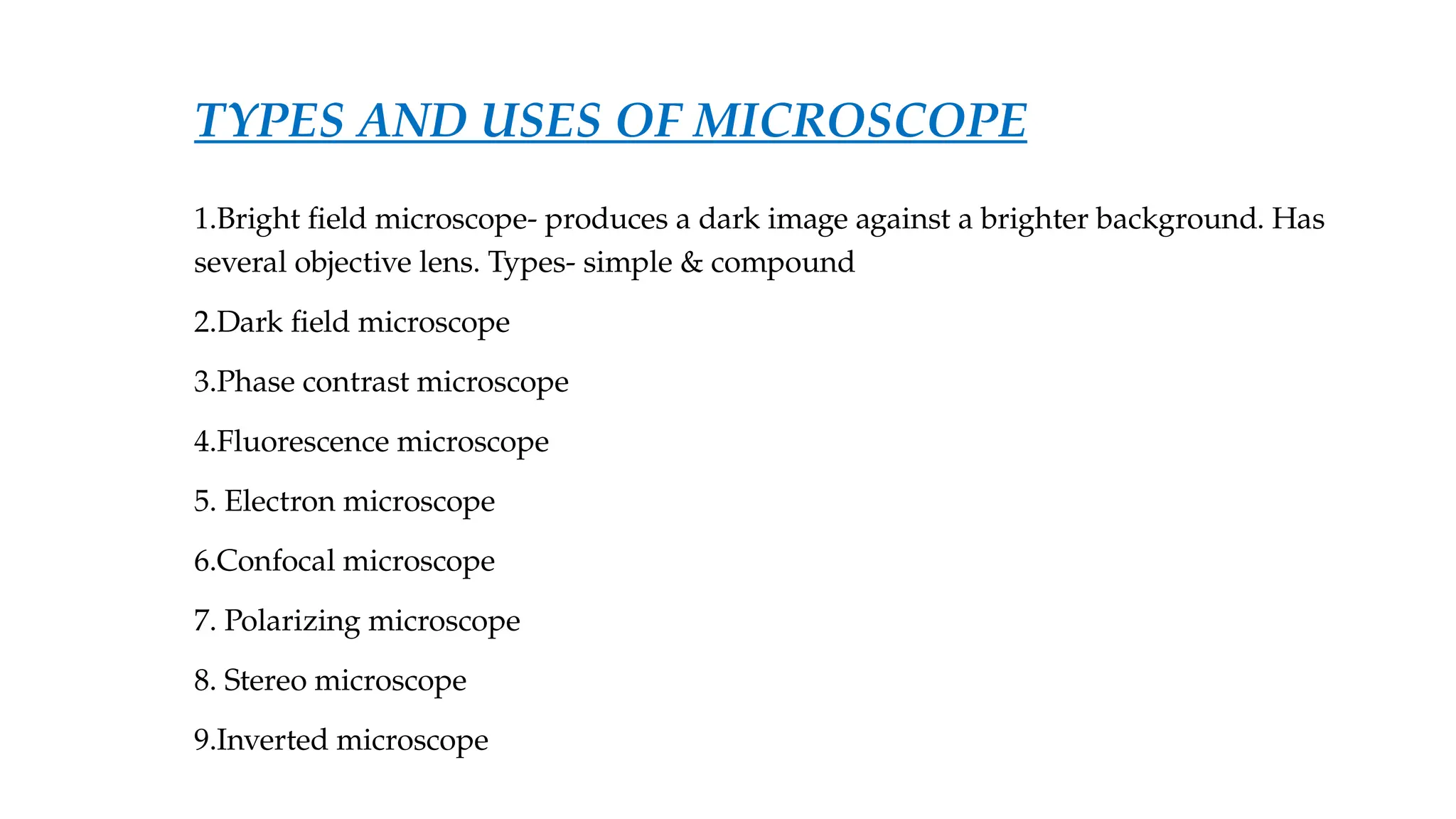 Microscope and detailed working along with table and graphs | PPTX