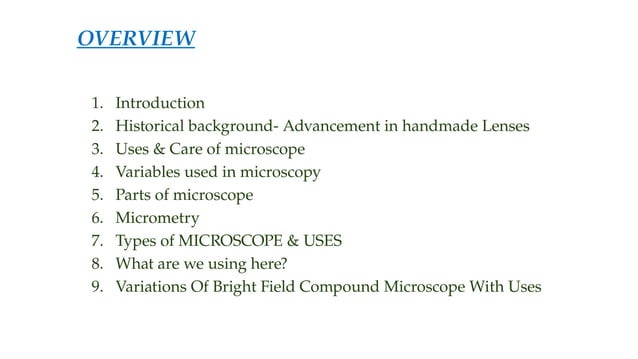 Microscope and detailed working along with table and graphs | PPT