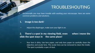 microscope techniques and their precautions.pptx | Free Download