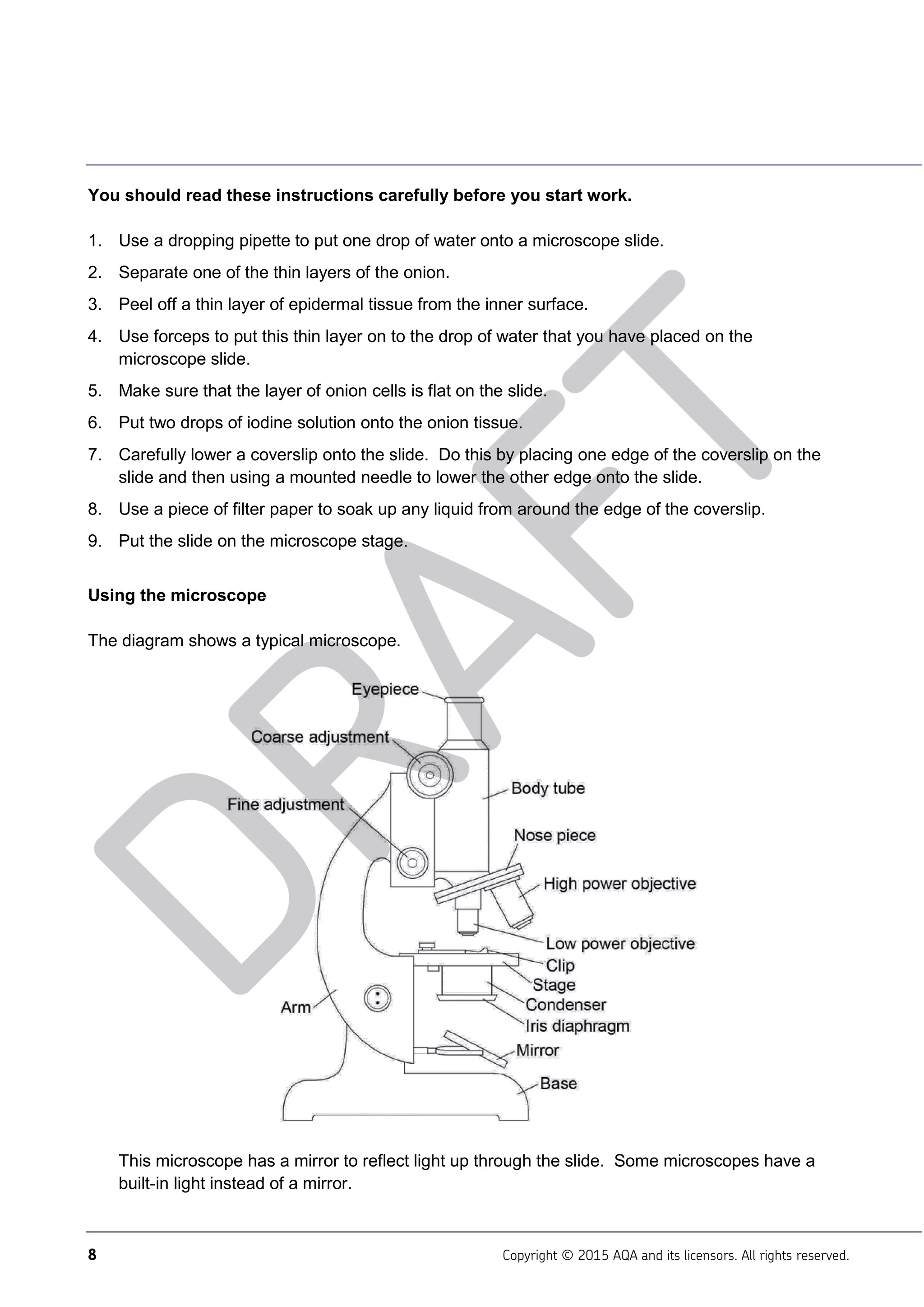 Require Practical Activities - Microscopy - Plant cell practical ...