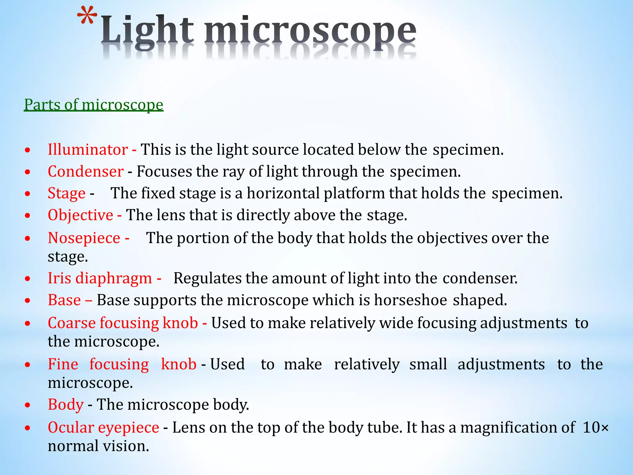 Light Microscope and types | PPTX