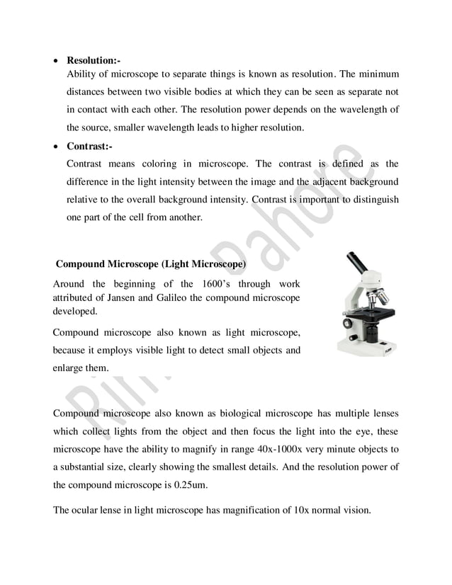 Microscope and types of microscope | PDF