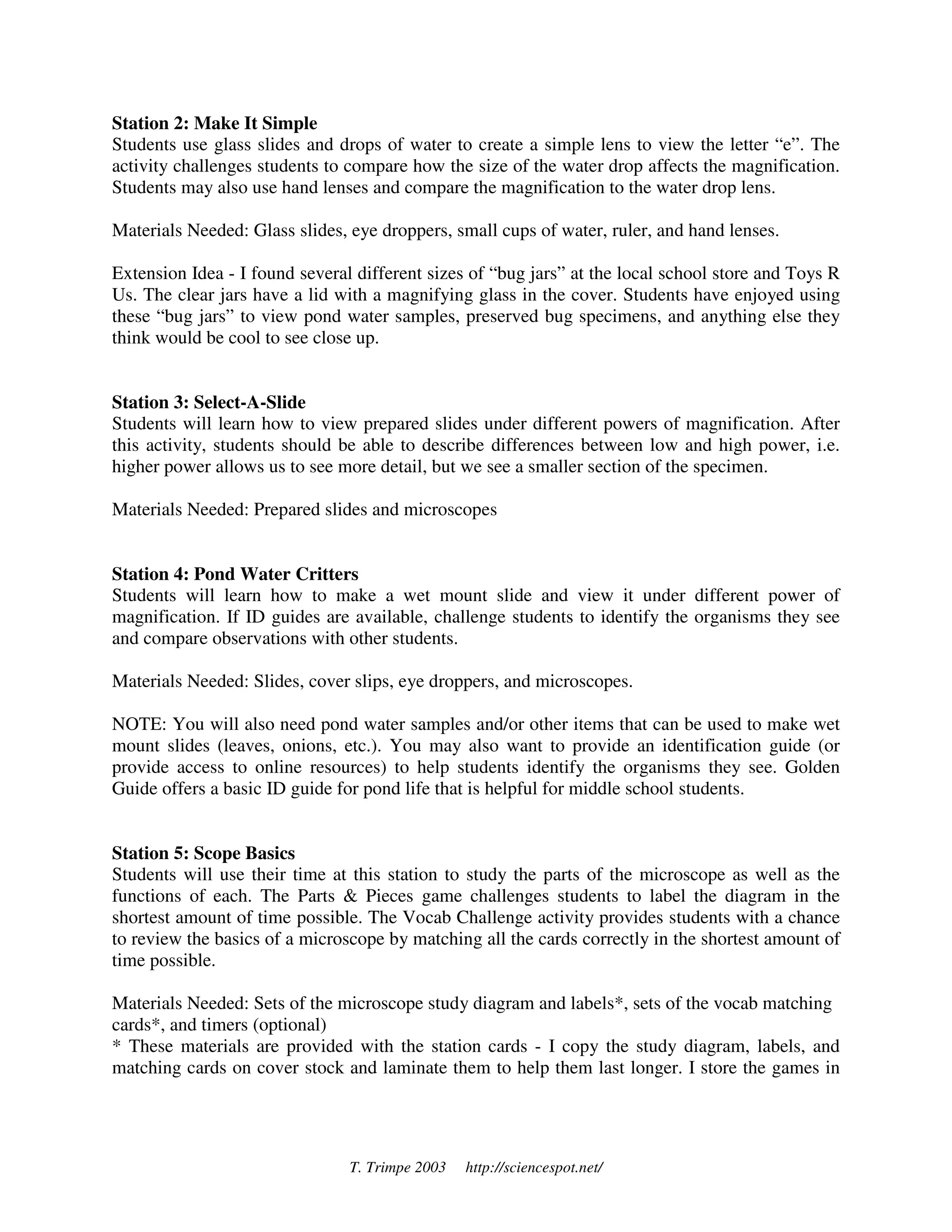 Microscope Mania Teacherinfo | PDF