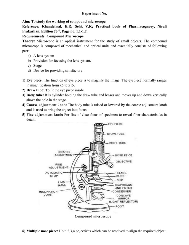 To study working of compound microscope .docx