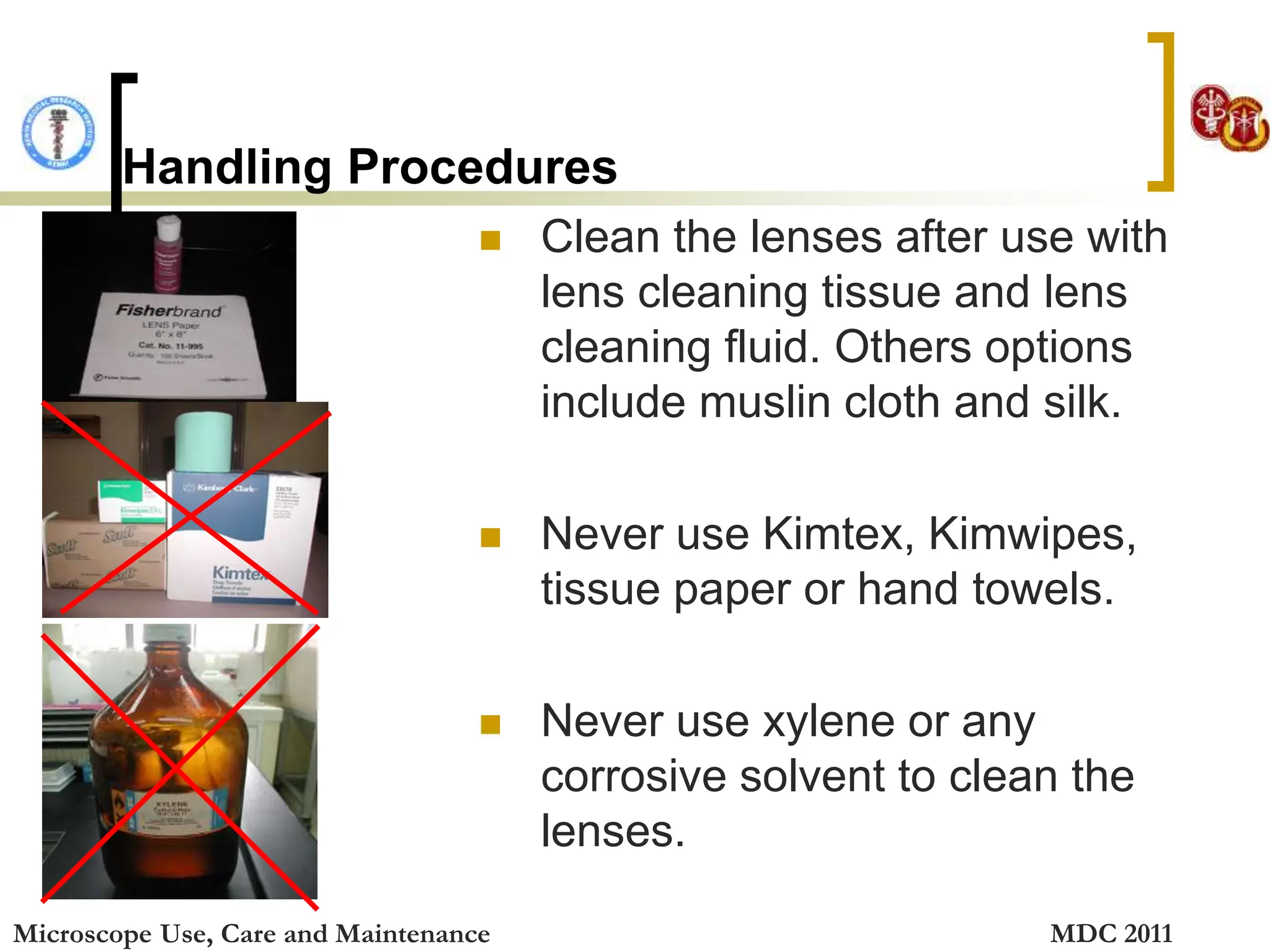 MICROSCOPE USE AND MAINTENANCE(REVISED and CURRENT).ppt