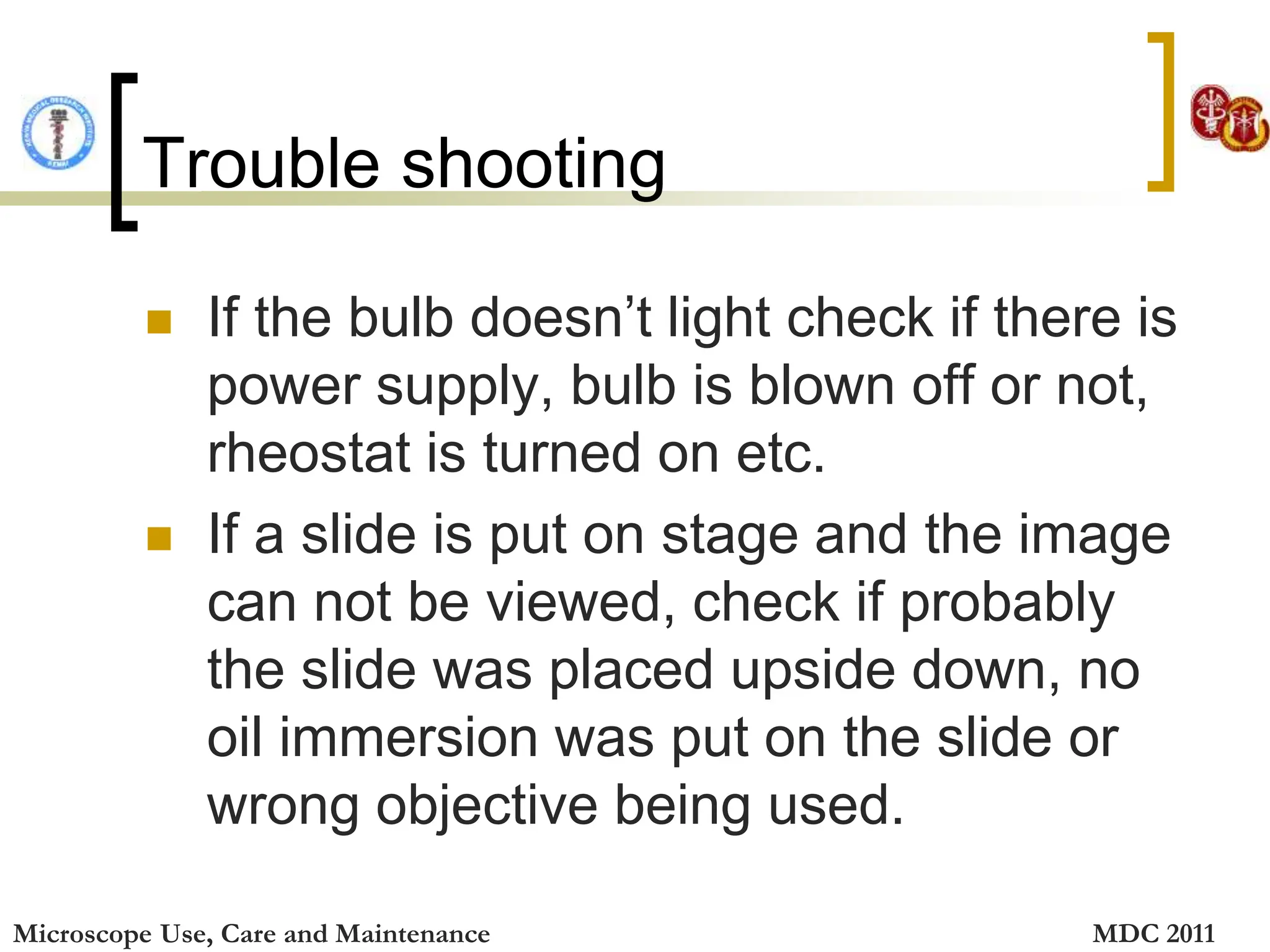 MICROSCOPE USE AND MAINTENANCE(REVISED and CURRENT).ppt