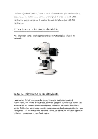 Microscopia de luz ultravioleta | DOCX