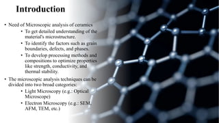 Microscopic Analysis of Ceramic Materials.pptx | Chemistry | Science