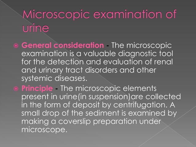Microscopic examination of urine | PPTX