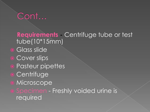 Microscopic examination of urine | PPTX